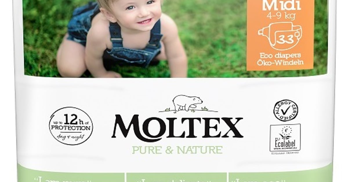 MOLTEX Windeln Pure & Nature Größe 3 Midi, 4-9 kg, 33 St
