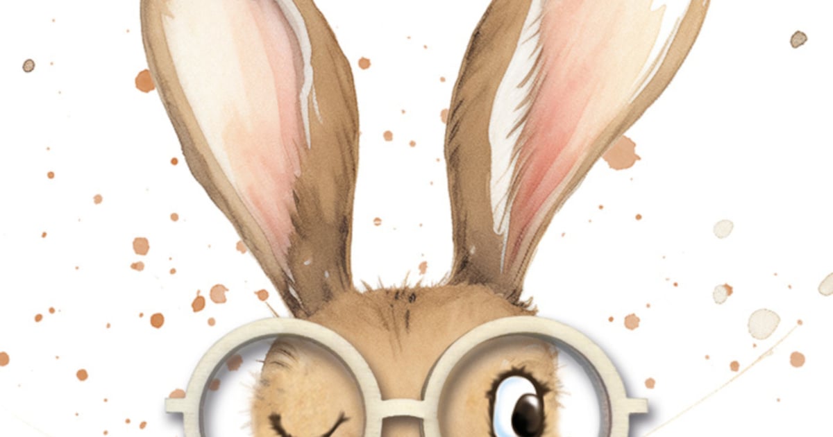 Kurt Eulzer Grußkarte Fröhliche Ostern Hase mit Brille