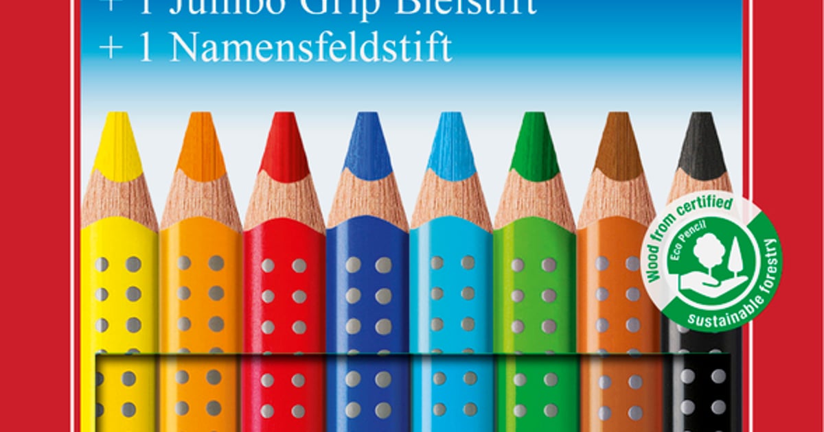 Faber-Castell Buntstift Jumbo Grip Promotionetui 8+1+1
