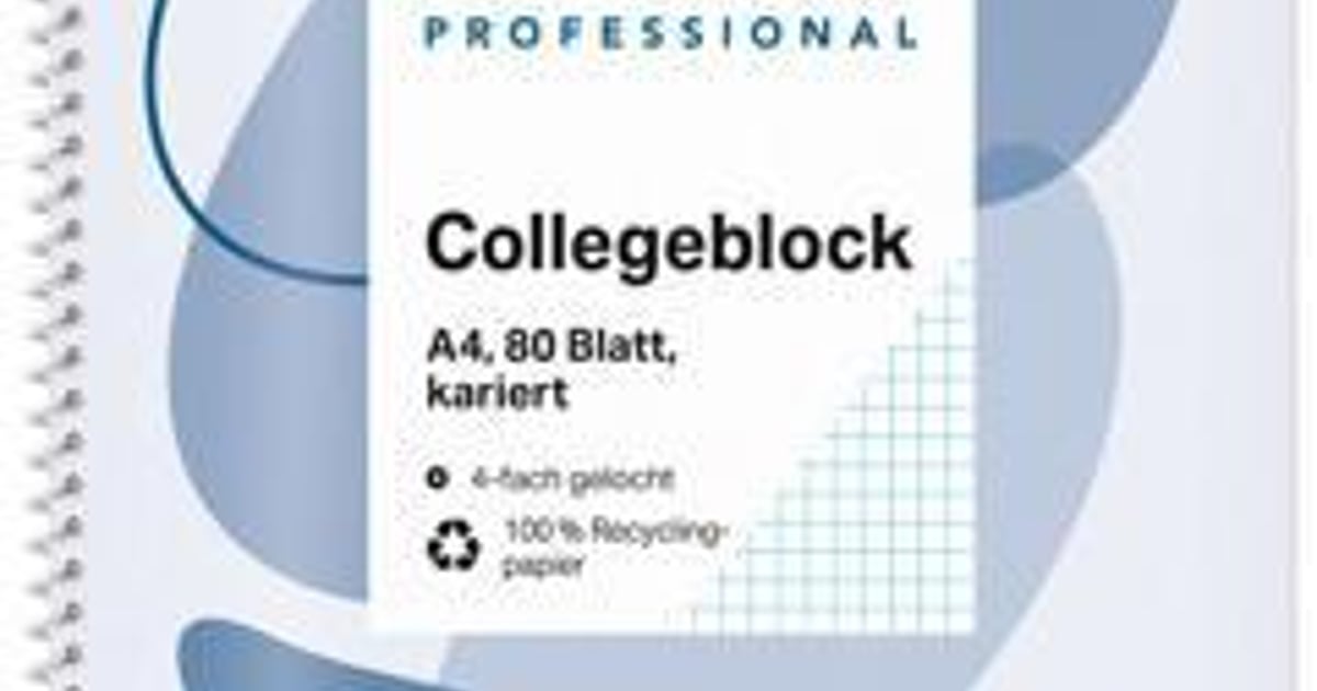 NOVOOO Collegeblock DIN A4 80 Blatt kariert weiß