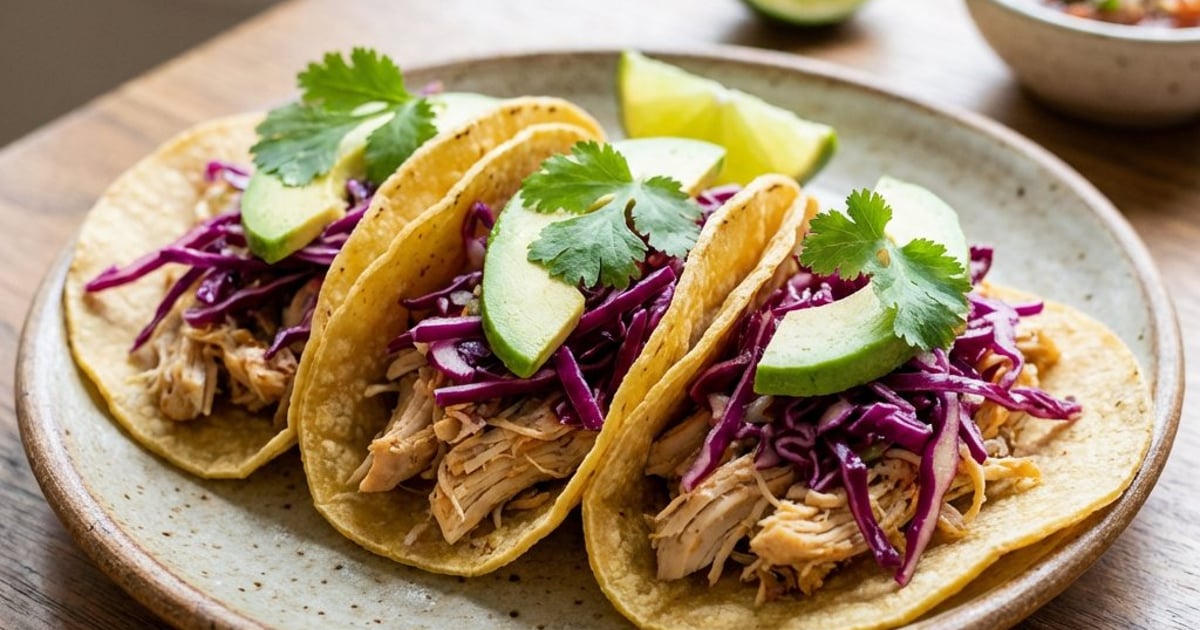 Chicken Tacos with Red Cabbage and Avocado | Gurkerl Küche