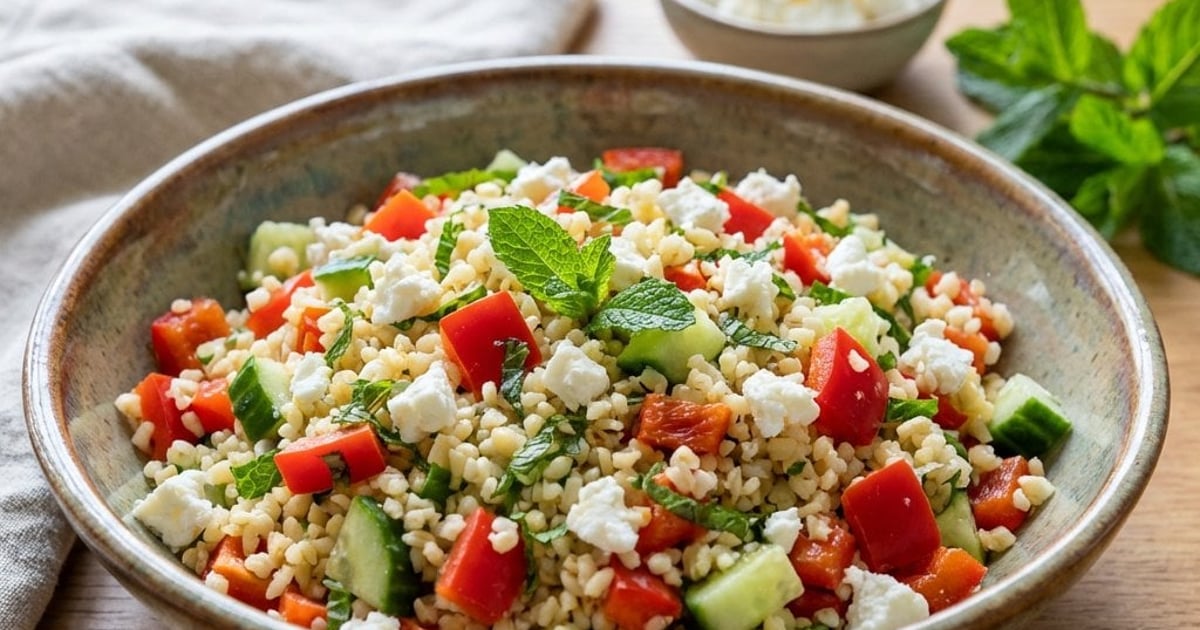 Refreshing Bulgur Salad with Feta and Mint | Gurkerl Küche
