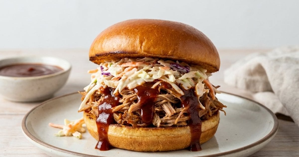Pulled Pork Burger mit Coleslaw & BBQ-Sauce | Gurkerl Küche