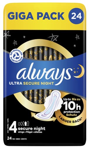Always Ultra Binde Secure Night mit Flügeln Gigapack Always Ultra Binde Secure Night mit Flügeln Gigapack