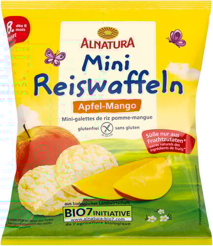 Alnatura BIO Mini Reiswaffeln Apfel mit Mango Alnatura BIO Mini Reiswaffeln Apfel mit Mango